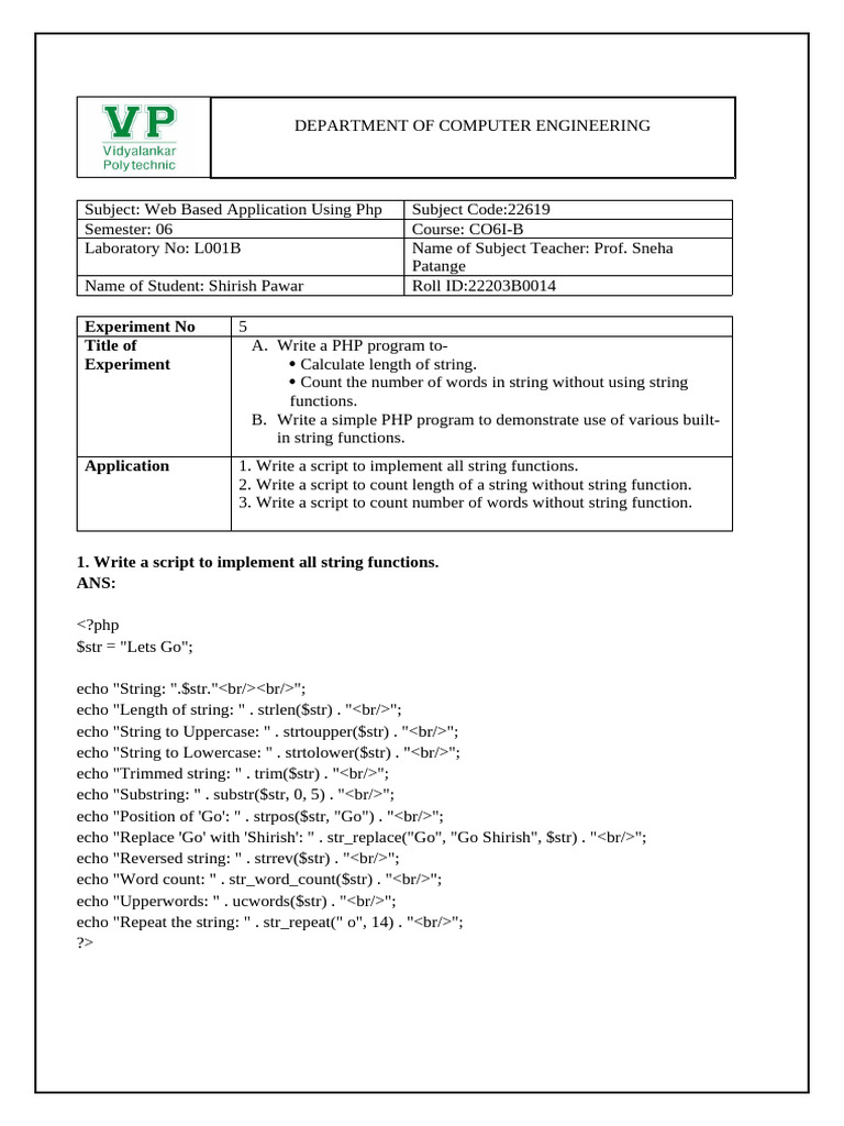 Exp 5 (22203B0014) | PDF
