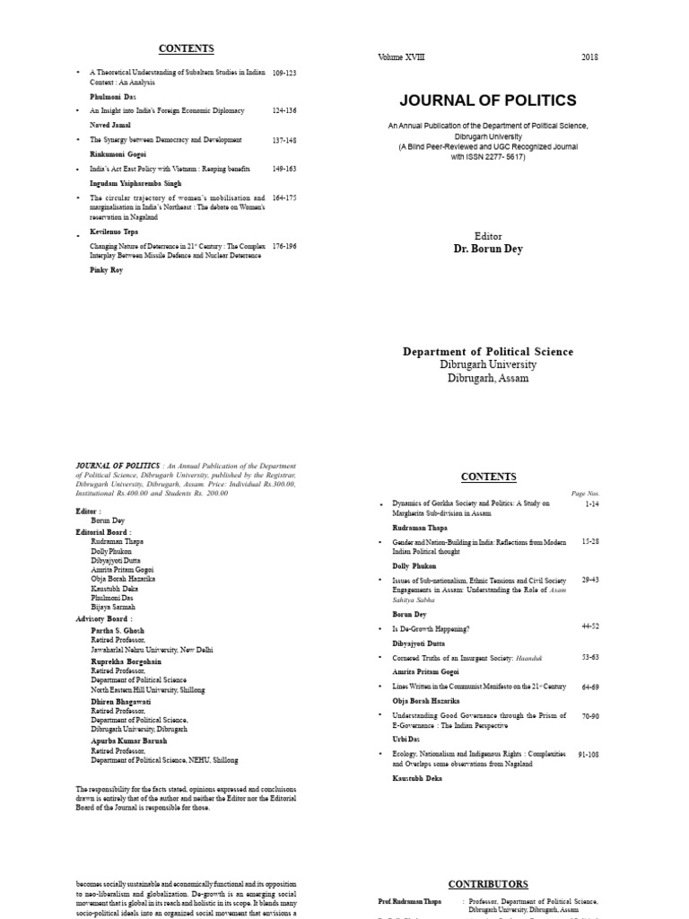 Journal of Politics 2018: Key Articles | PDF | Nationalism | Governance