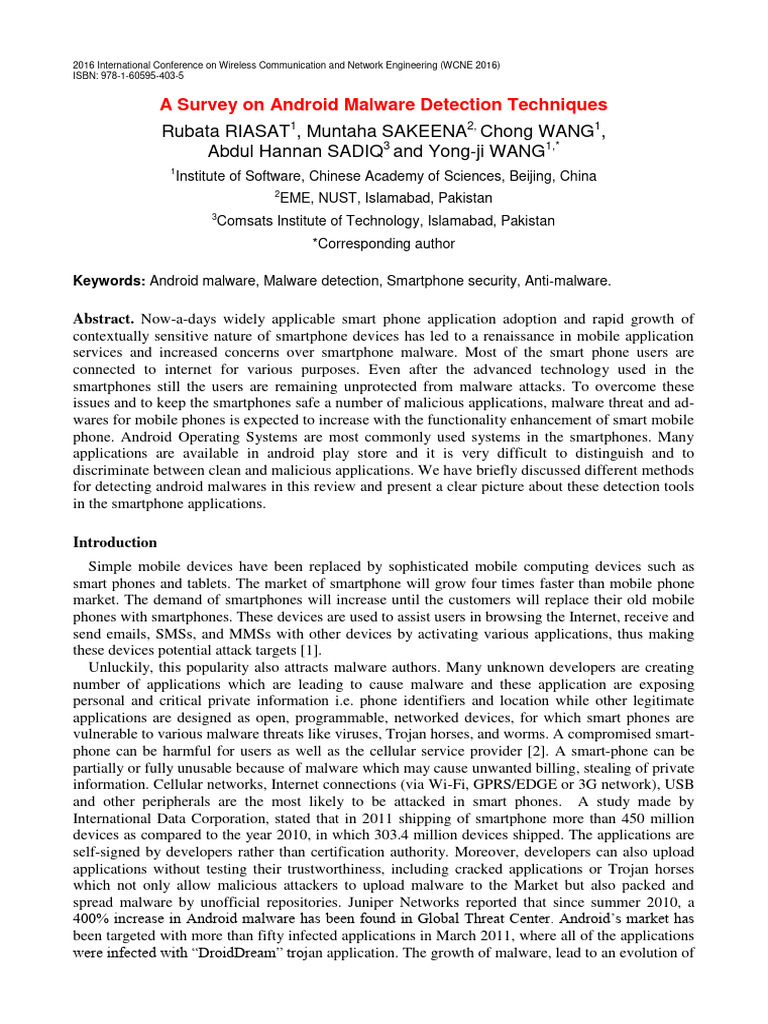 A Survey On Android Malware Detection Te | PDF | Malware | Google Play