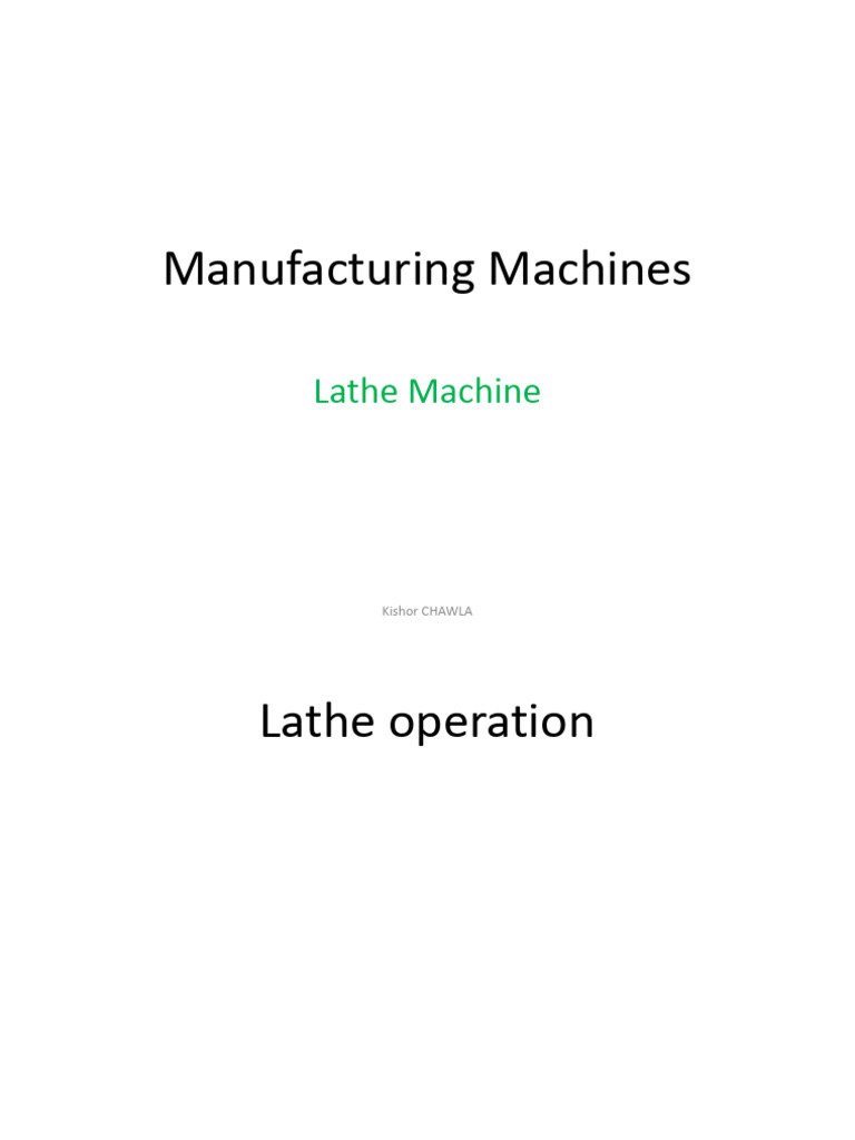 Lathe Pdf Machining Industrial Processes
