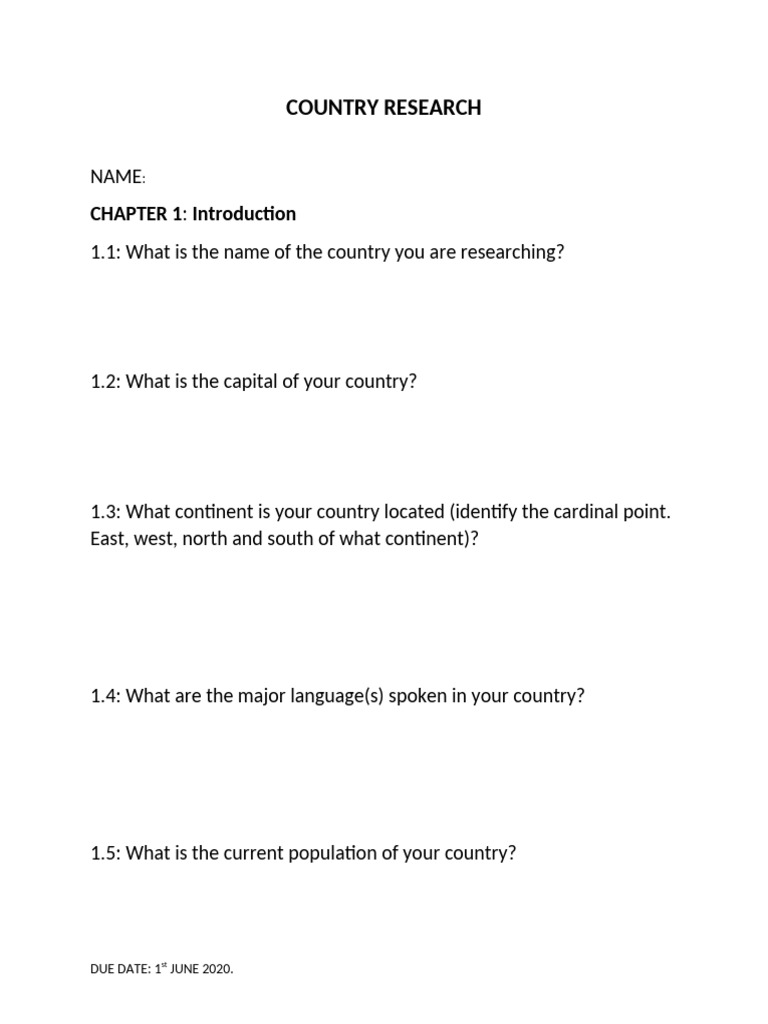 Comprehensive Country Research Guide | PDF