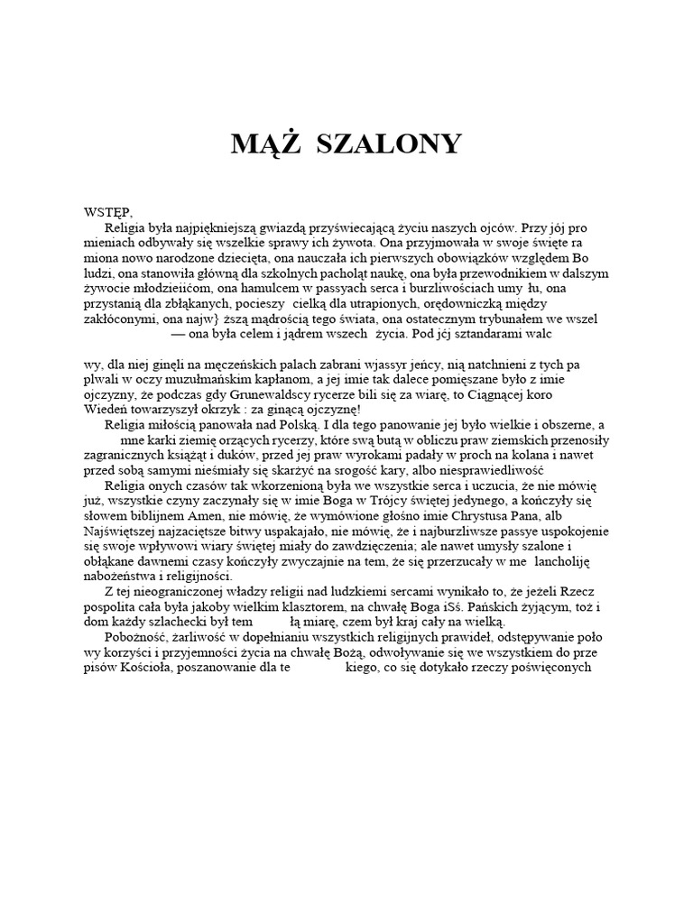 Kaczkowski Zygmunt - Maz Szalony | PDF