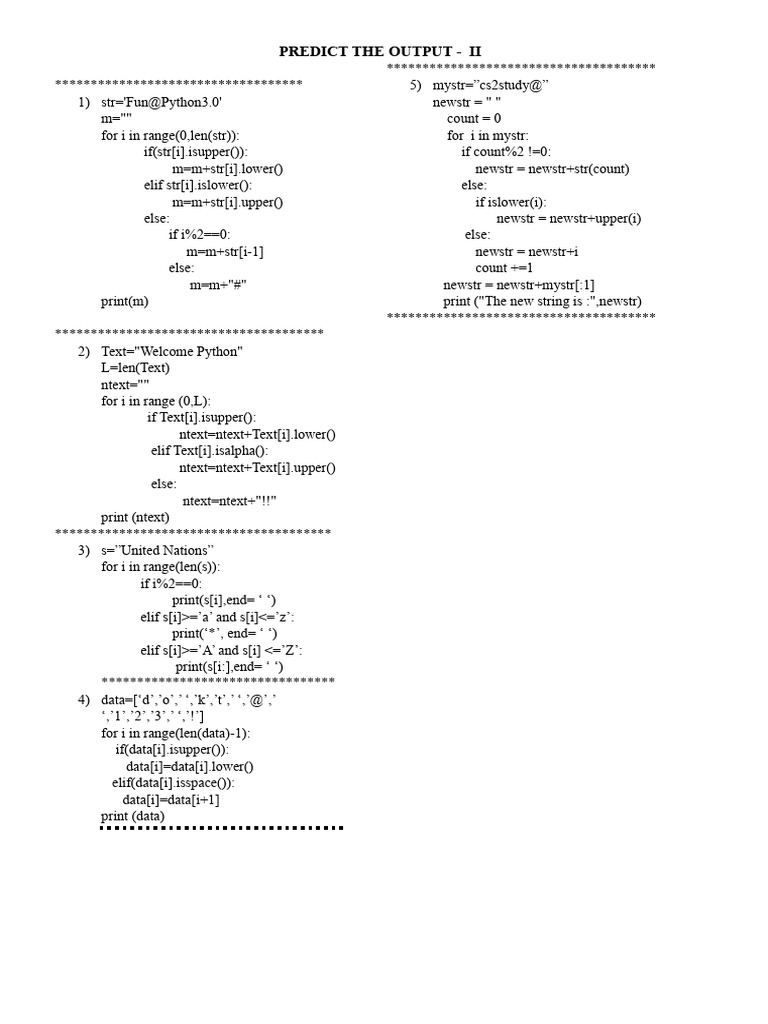 Predict The Output - Ii | PDF