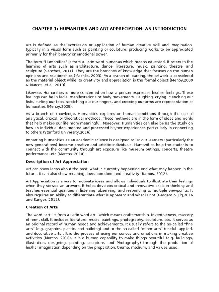 Module 1 Art Appreciation | PDF | The Arts | Paintings