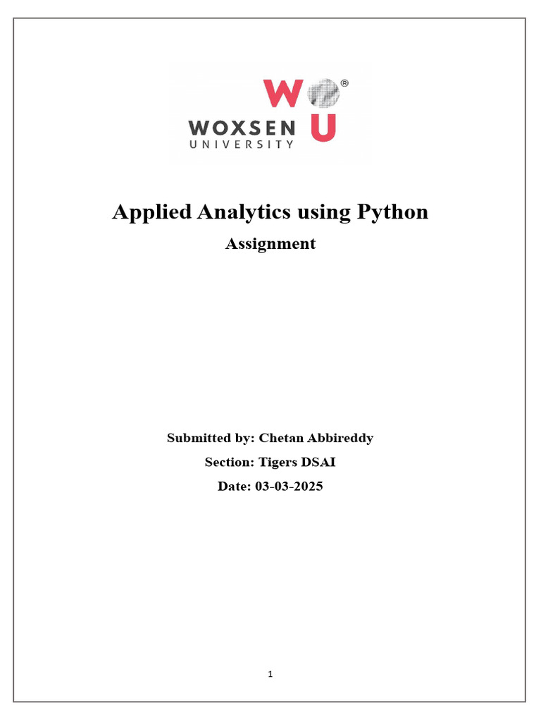 Chetan Abbireddy 23WU0201049 Applied Analytics Using Python | PDF | Computer Vision | Learning