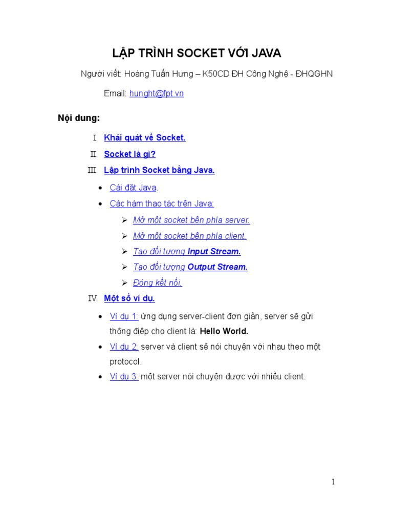 lẬp TrÌnh Socket vỚi Java | PDF