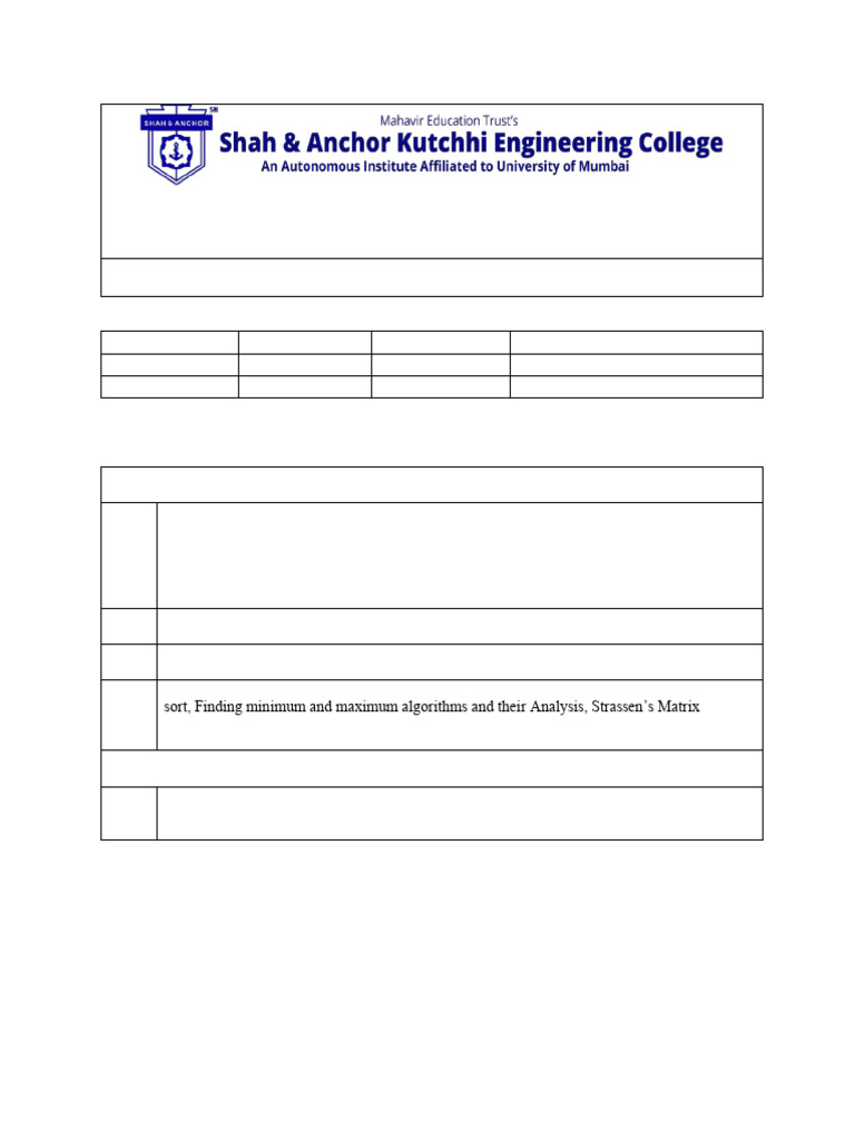 MSE Syllabus AOA | PDF