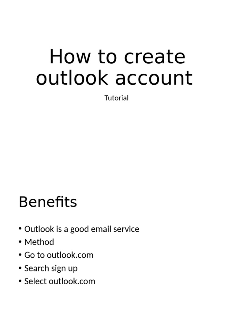 How To Create Outlook Account | PDF