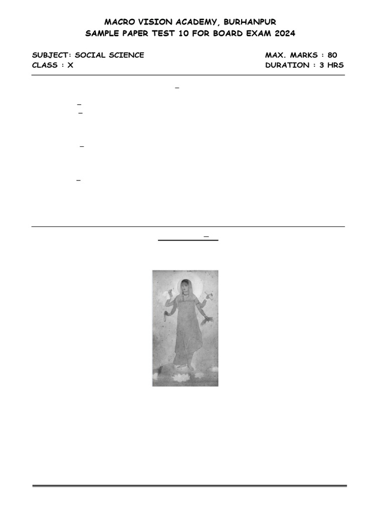 Social Science Sample Paper 2024 | PDF