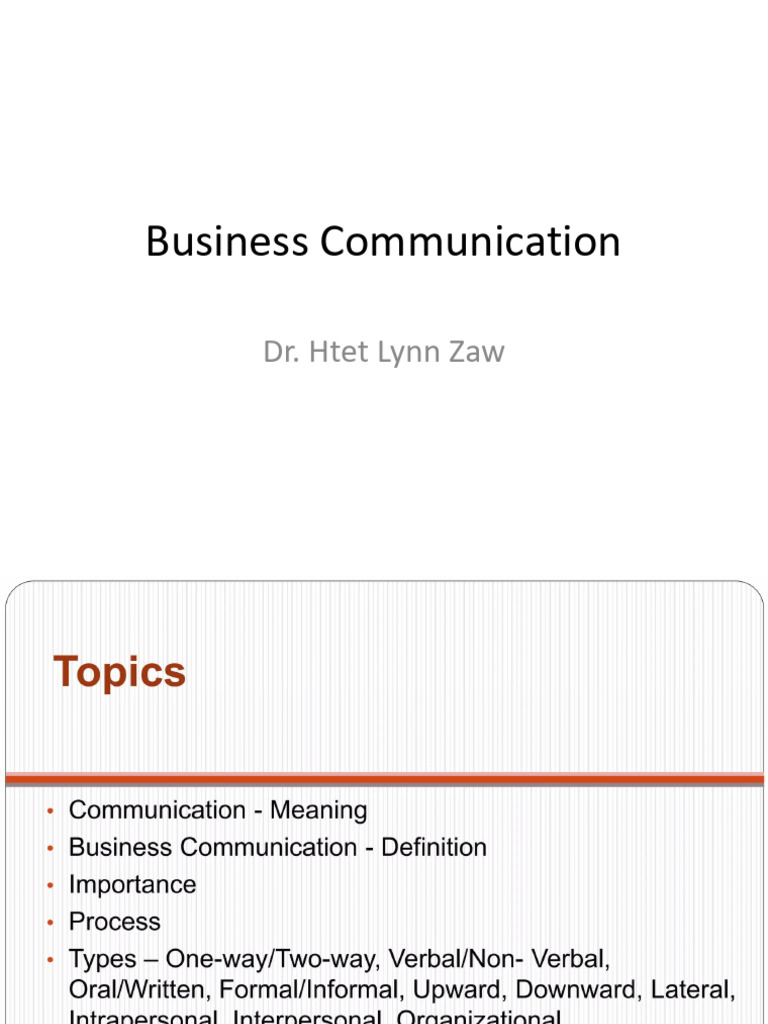 Business Communication Lecture 1 | PDF