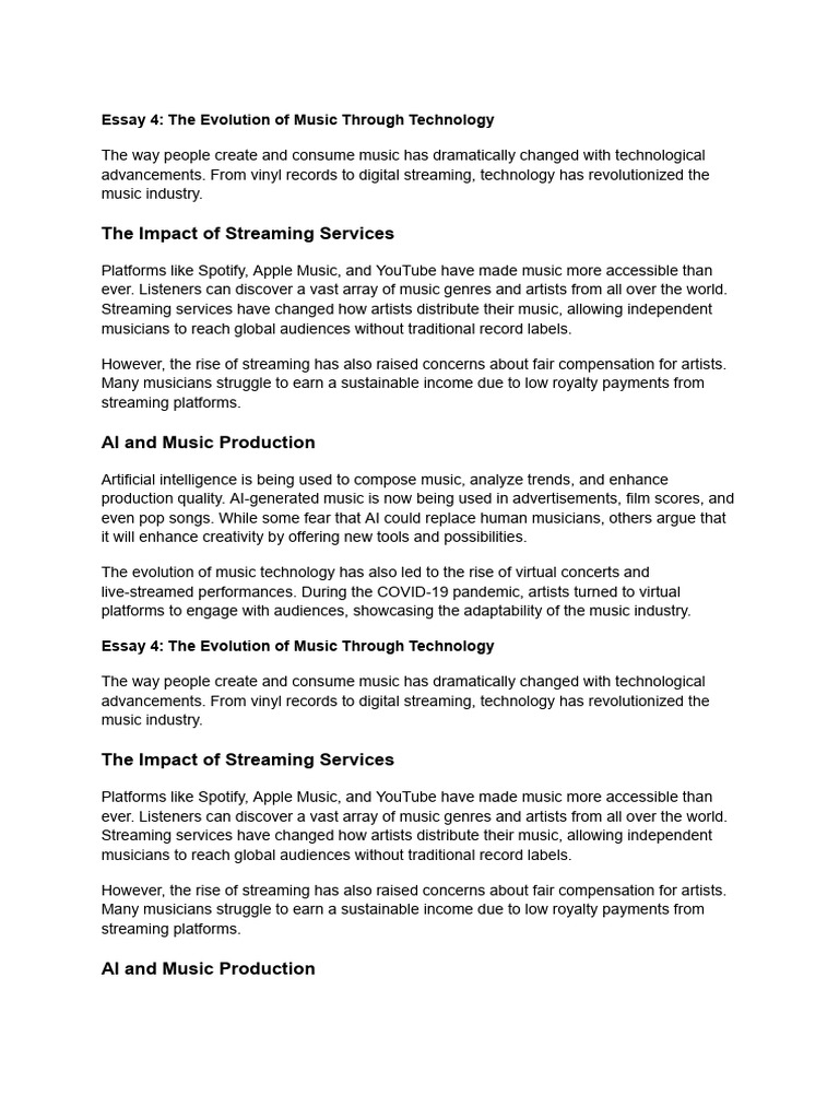 Music Technology Evolution Explained | PDF | Music Industry | Streaming ...
