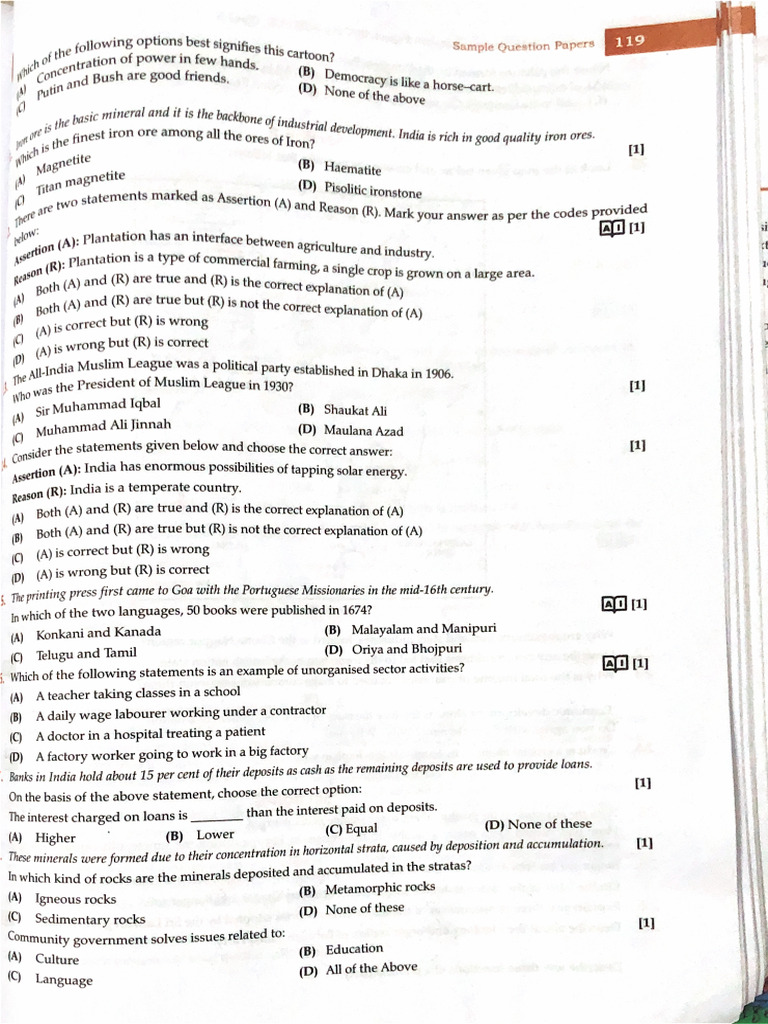 Social sample paper 10 | PDF