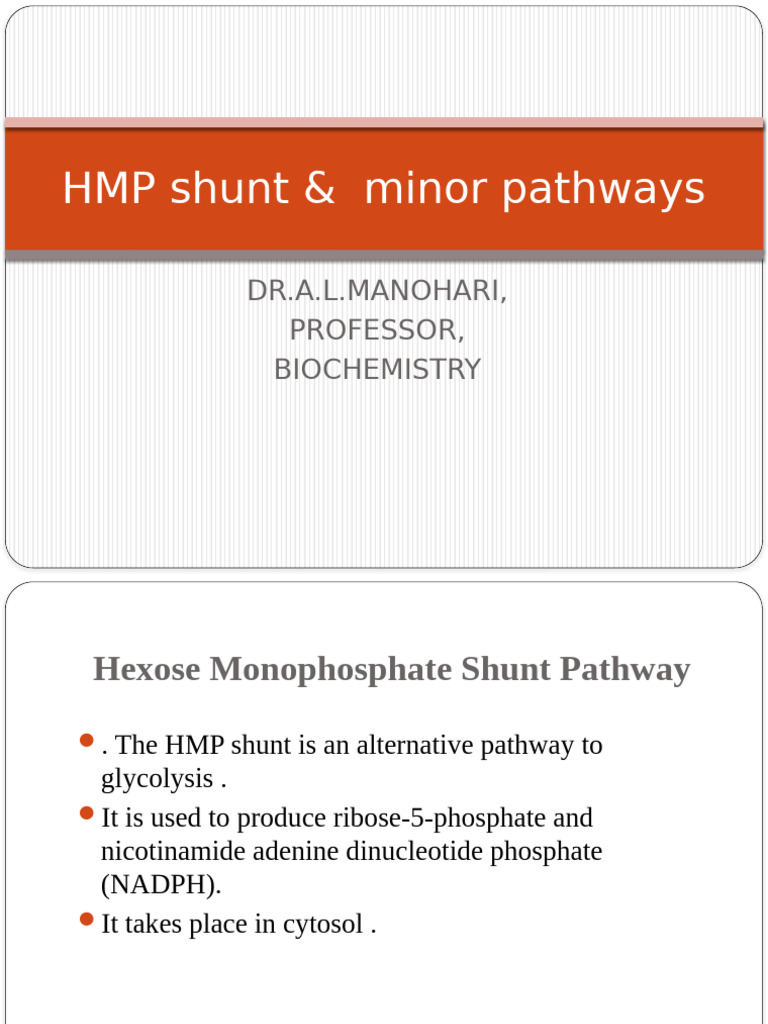 HMP Shunt & Minor Pathways BPT | PDF | Nicotinamide Adenine ...