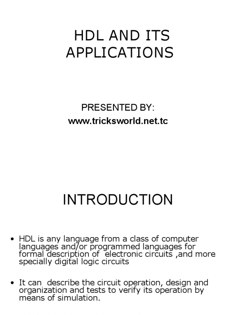 HDL As Anfinal Destination | PDF | Hardware Description Language | Vhdl
