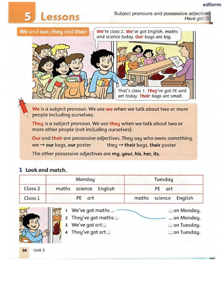Print Grammar Friend 2 - Unit 5 - Lessons - Edform | PDF