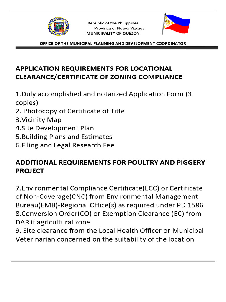 Locational Clearance Application Guide | PDF