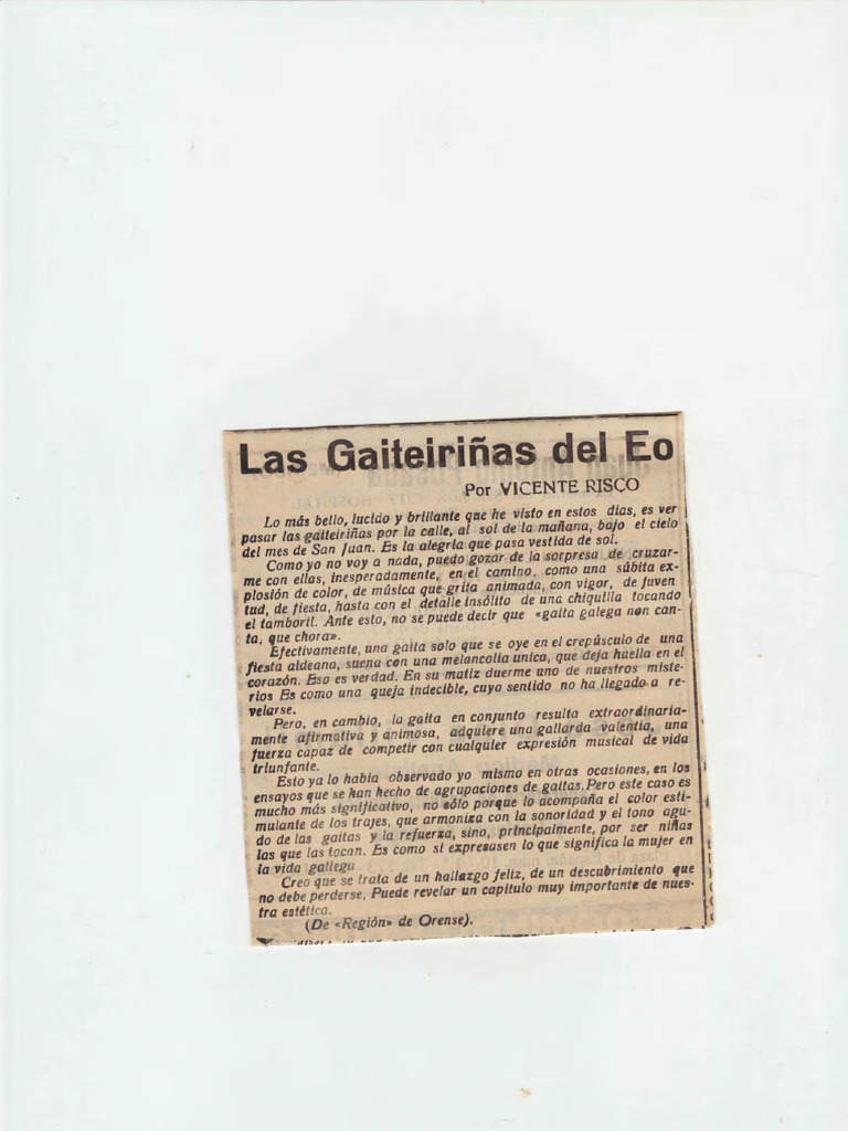 Gaiteiriñas Del Eo Vicente Risco | PDF
