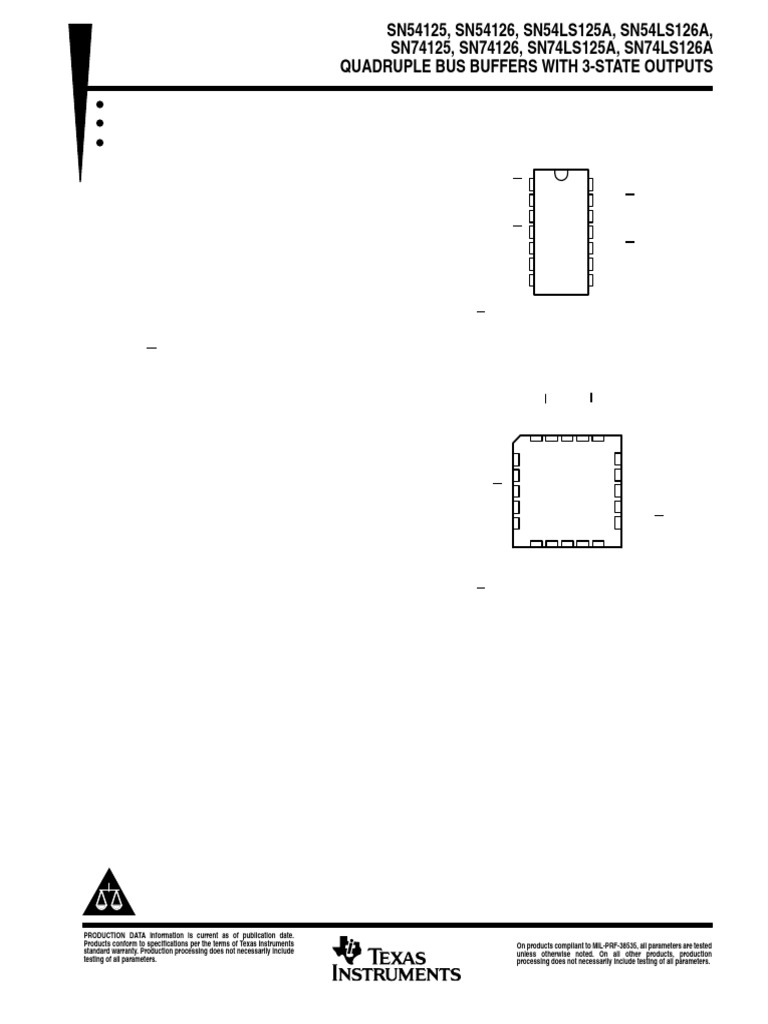 [74LS125] 4x1bit three-state meghajtó | PDF | Electronic Design | Electrical Engineering