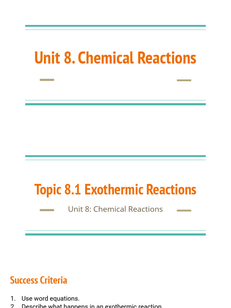 Student Copy of - Unit 8 - Chemical Reactions | PDF | Chemical ...