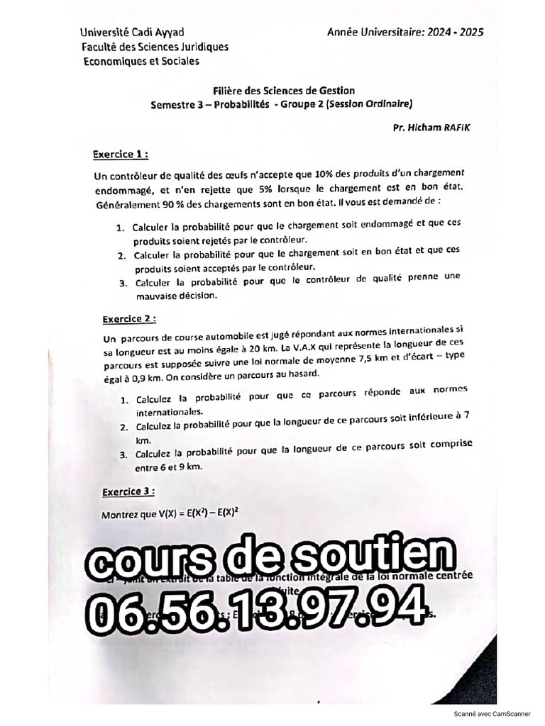 Correction PROBA 2025 (G2 Rafik) | PDF