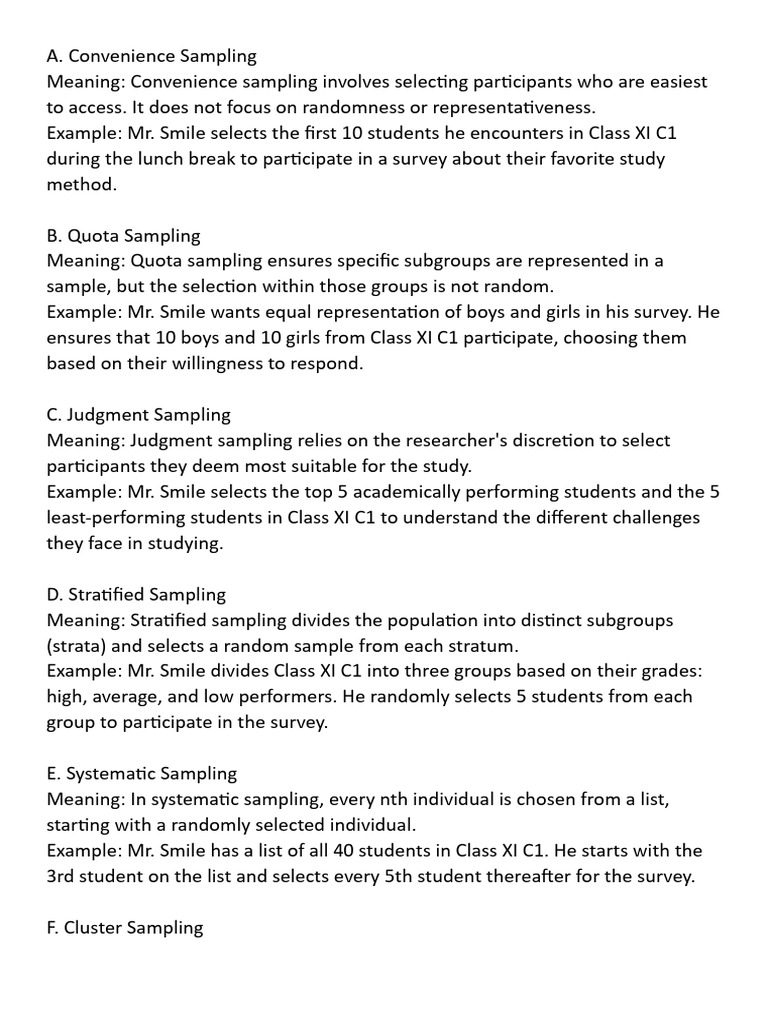 Types of Sampling Methods Explained | PDF
