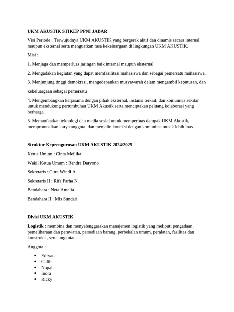 Laporan Kegiatan Akustik | PDF