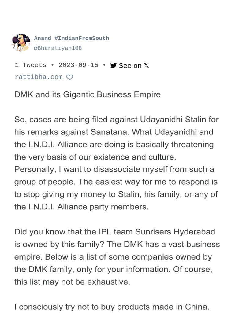 DMK Family Business Overview | PDF | Tamil Nadu | Tamils