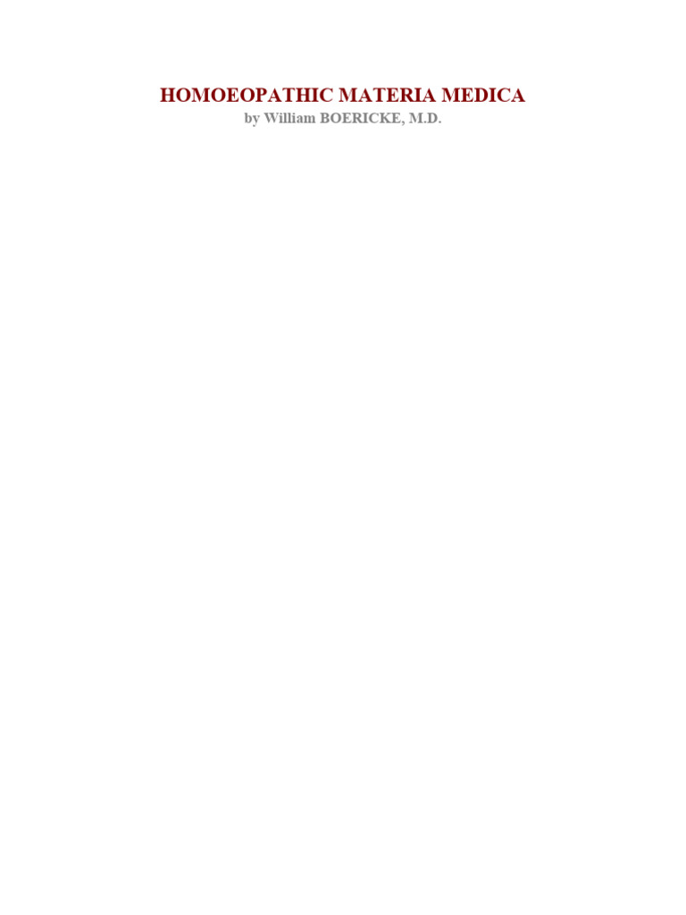 Boericke's Materia Medica & Repertory | PDF | Homeopathy | Thorax