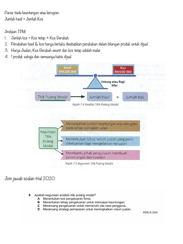 Analisis Titik Pulang Modal | PDF
