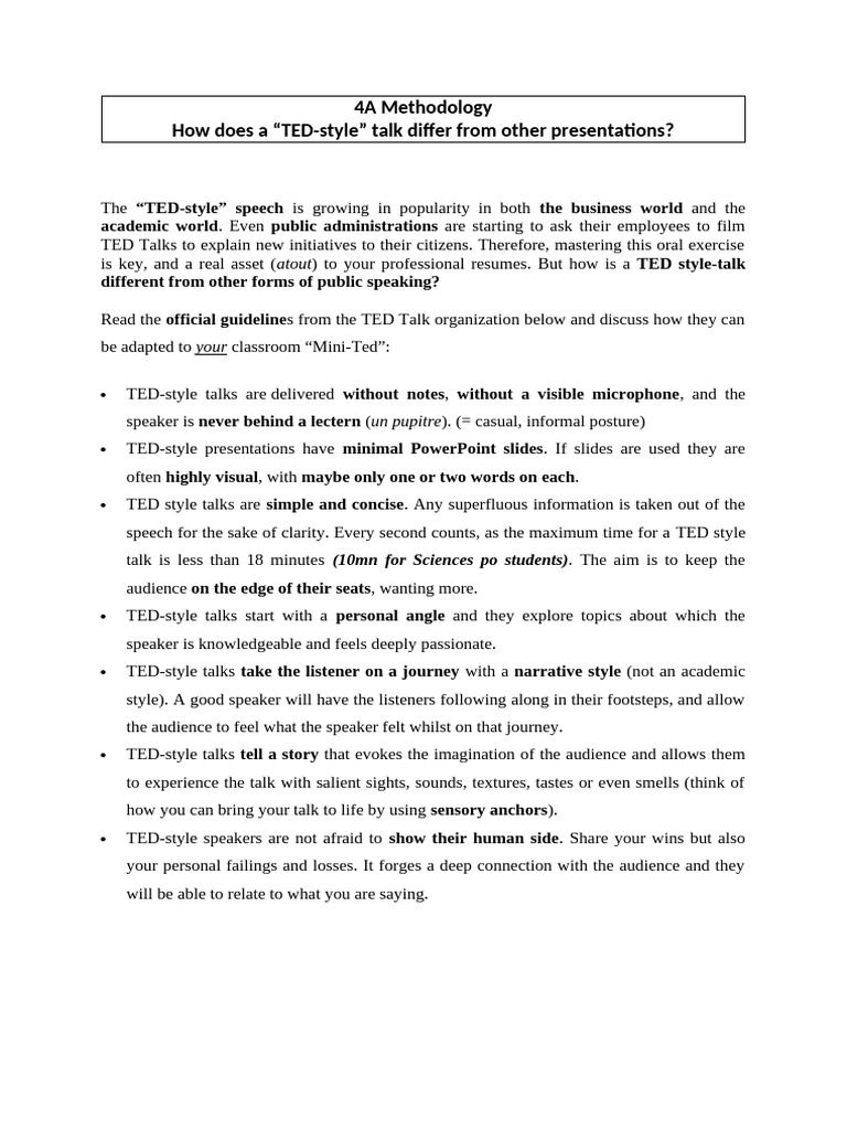 HOW TO GIVE A TED TALK(1) | PDF | Idiom | Communication