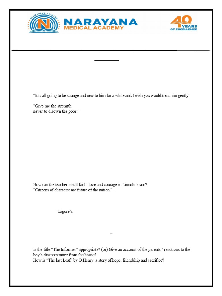 English Model Paper QP - 4-1 | PDF