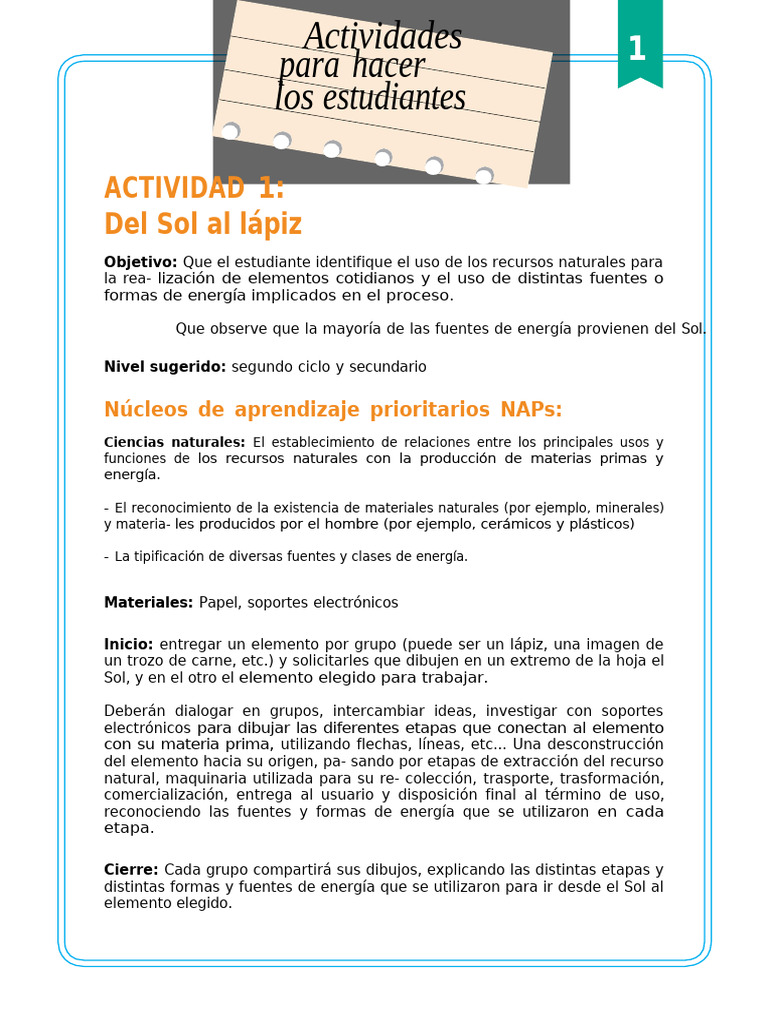 Actividades para Hacer Con Los Estudiantes | PDF