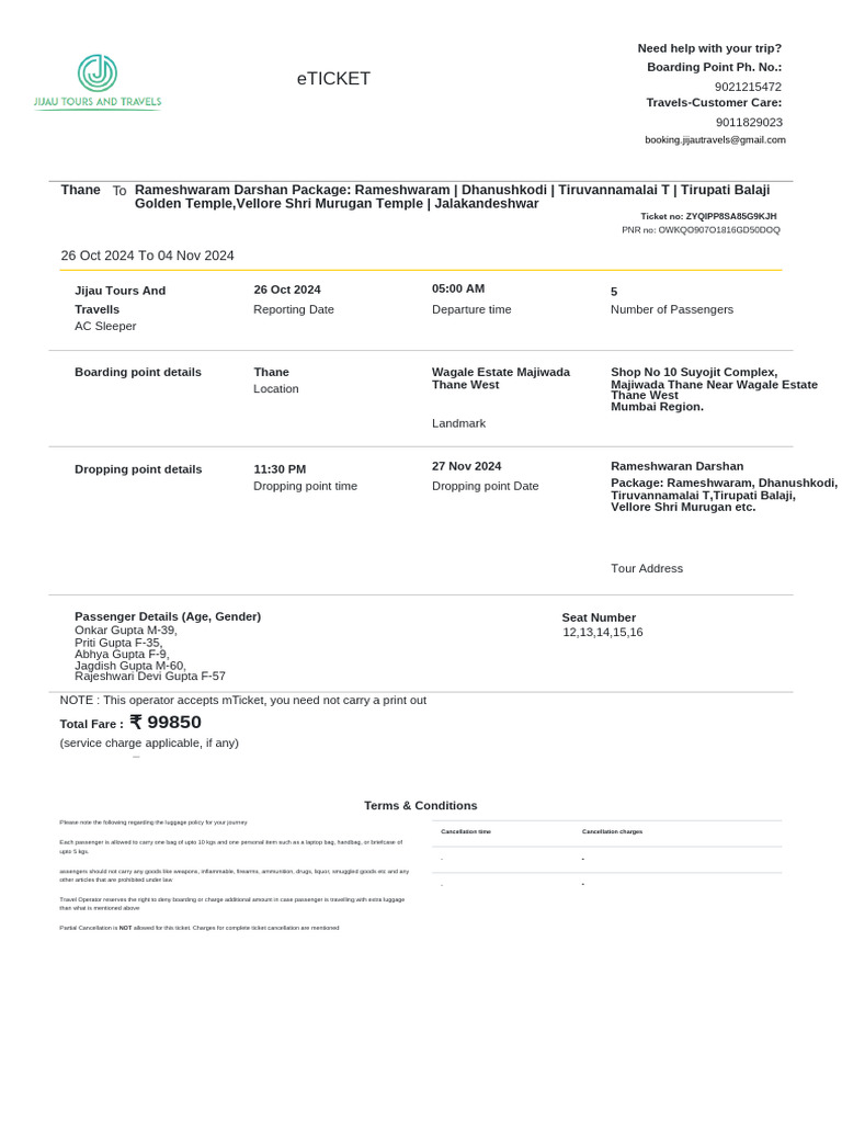 LTA Bill Template - Onkar - Rameshwaram | PDF