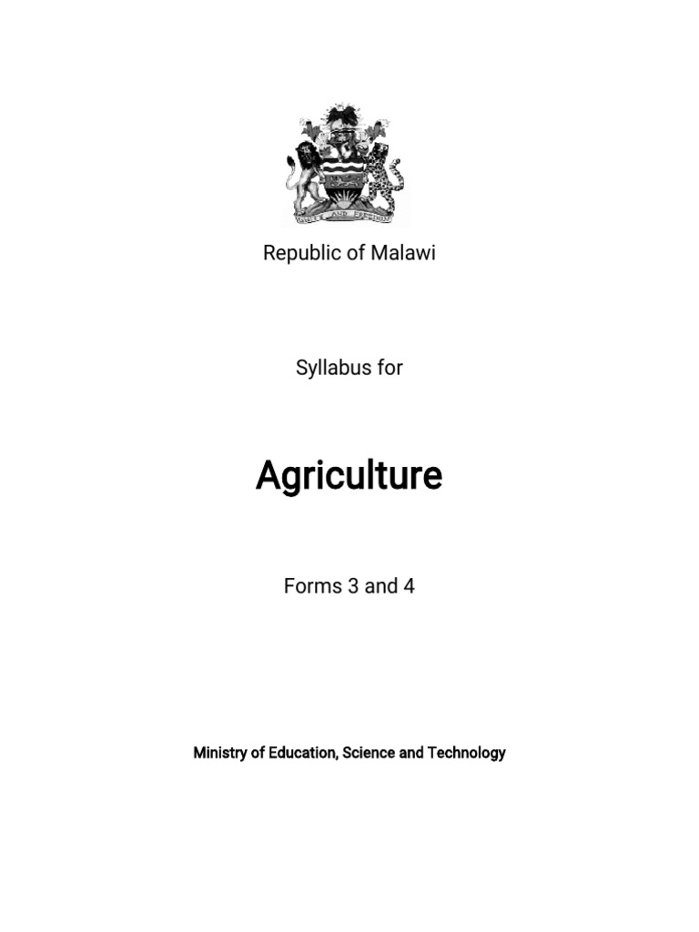 Agriculture Syllabus Forms 3-4 | PDF