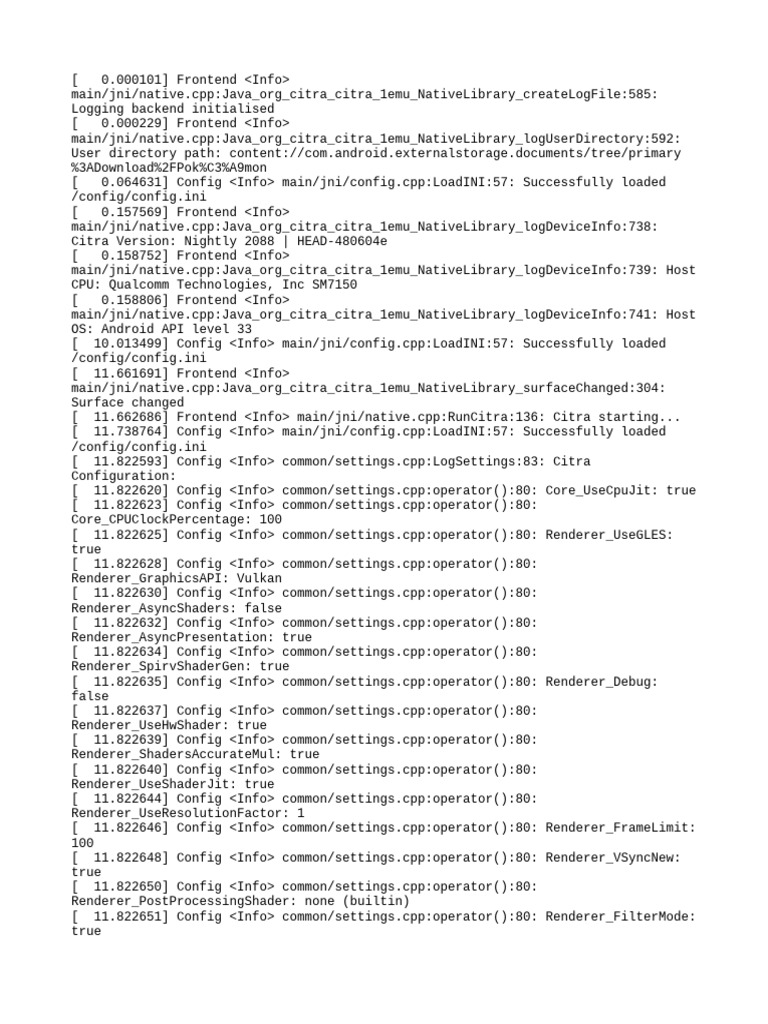 Citra Log | PDF | System Software | Computer Architecture