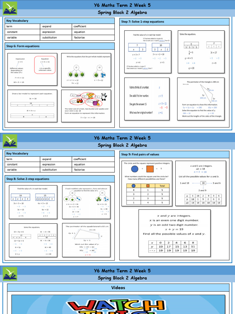 Y6 Term 2 Week 5 Maths Weekly Summary | PDF
