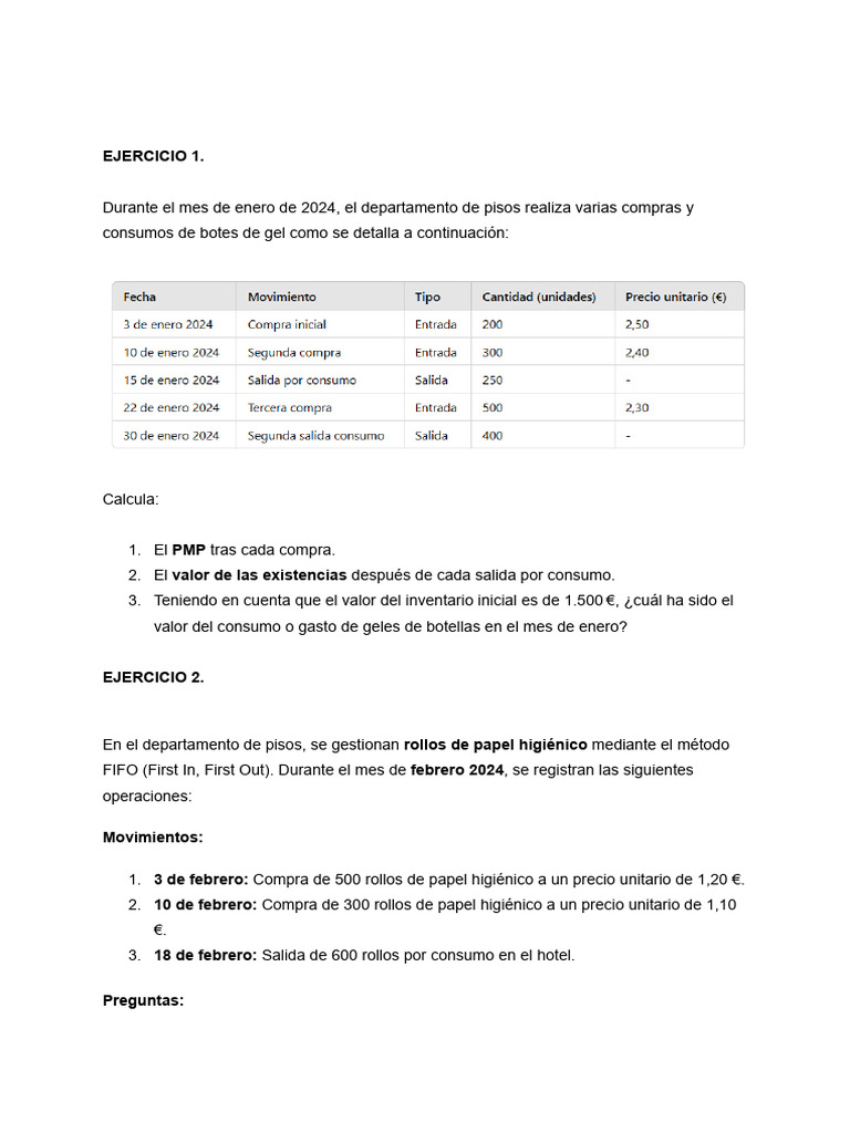 Gestión de Inventarios: PMP y FIFO | PDF