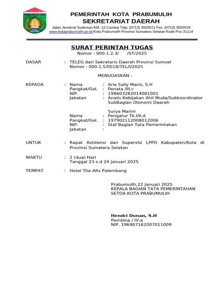 SPPD Palembang The Alts | PDF