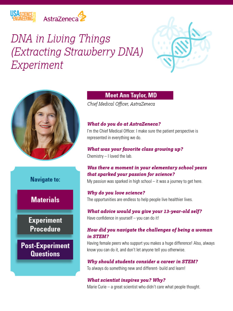 Extracting Strawberry DNA Experiment | PDF | Teaspoon | Experiment