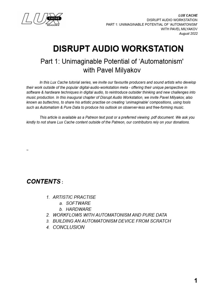 LC - DAW - P1 - Artistic Potential of Automatonism' & Pure Data With ...