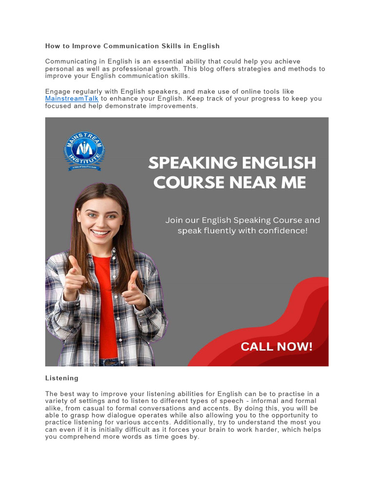Enhance Your English Communication Skills | PDF | English Language ...