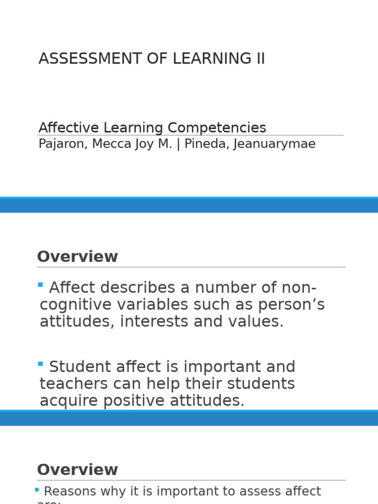 Chapter 5 Affective Learning Competencies | PDF | Affect (Psychology) | Attitude (Psychology)