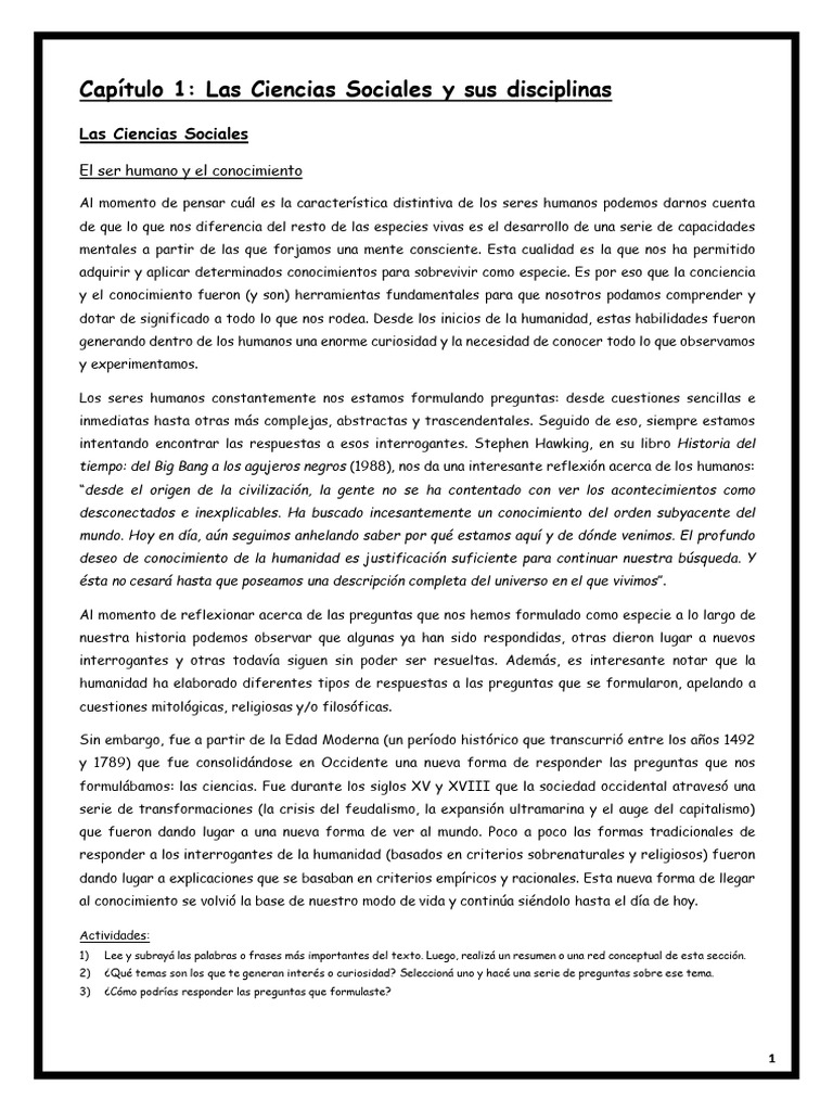 Profesor Masi - Cuadernillo de Ciencias Sociales - Capítulo 1 | PDF | Mapa | Sociedad