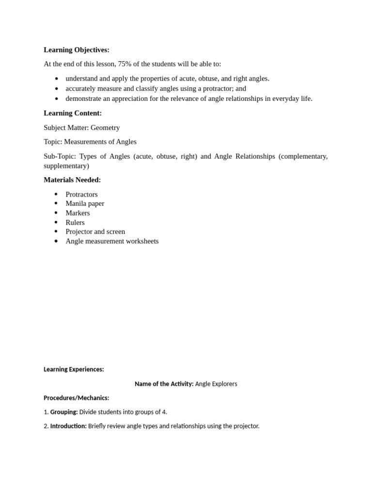 Learning Plan Activity | PDF