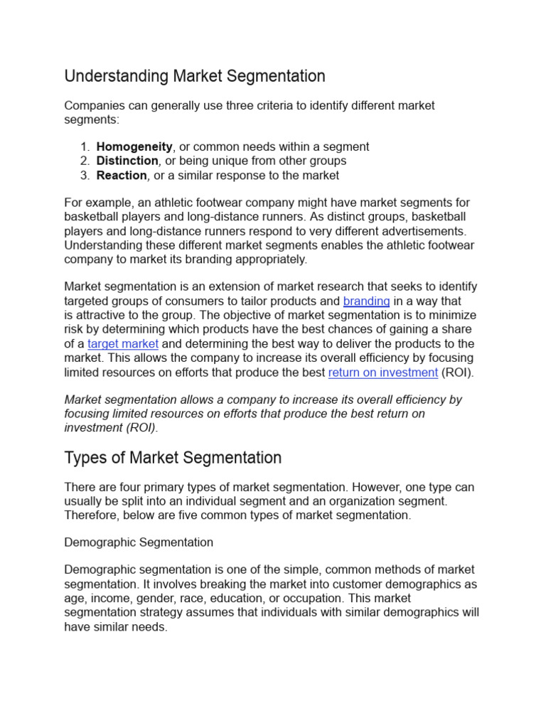 Market Segmentation | PDF | Market Segmentation | Marketing