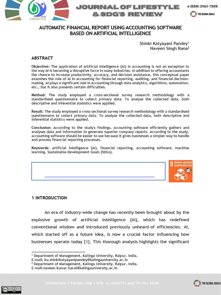 Automatic Financial Report Using Accounting Softwa | PDF | Artificial ...