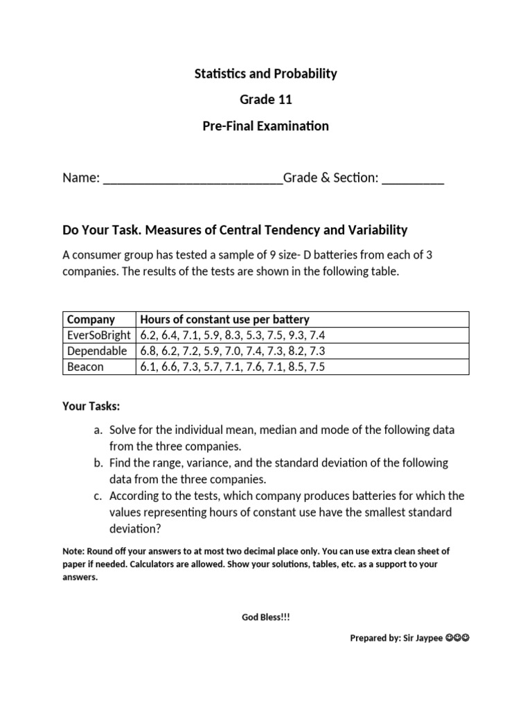 Statistics and Probability | PDF