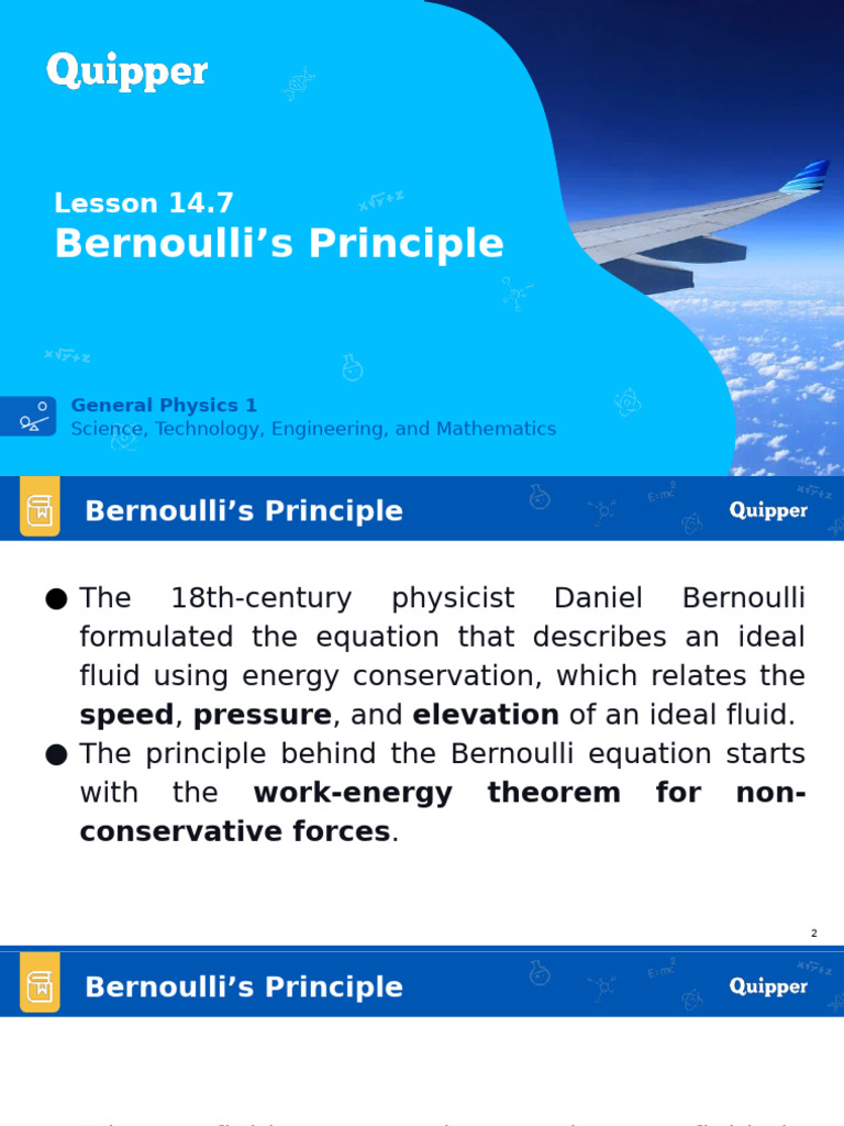 Bernoullis Principle | PDF | Pressure | Classical Mechanics