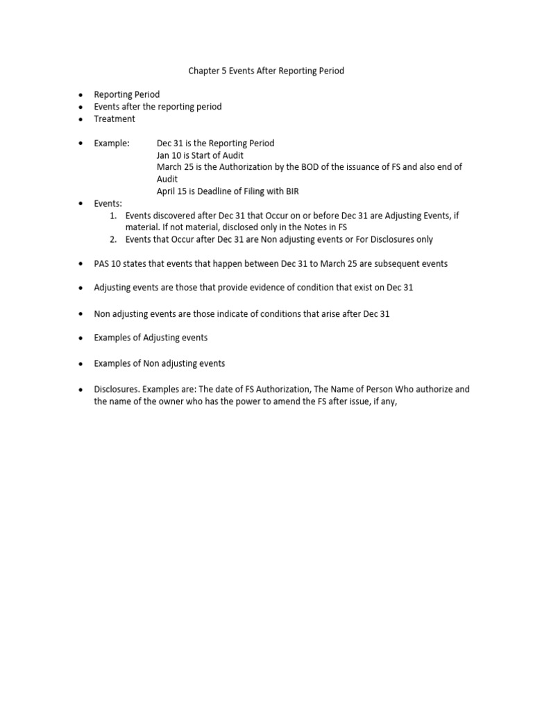 Chzpter 5 Events After The Reporting Period | PDF