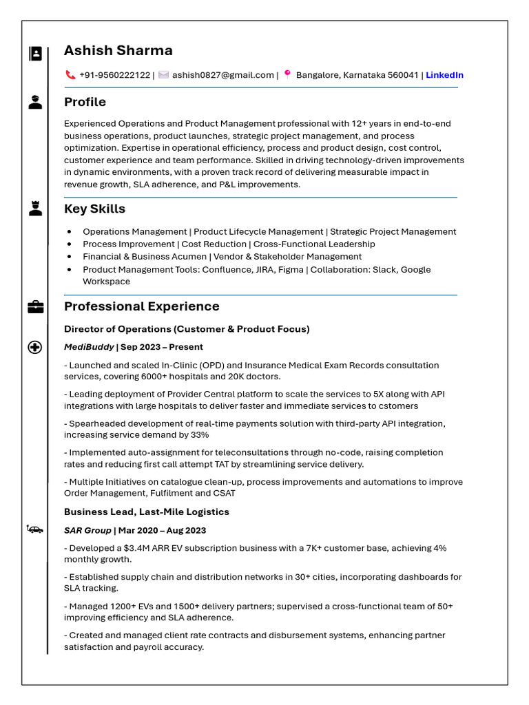 Resume_Ashish SharmaATS | PDF | Supply Chain | Business